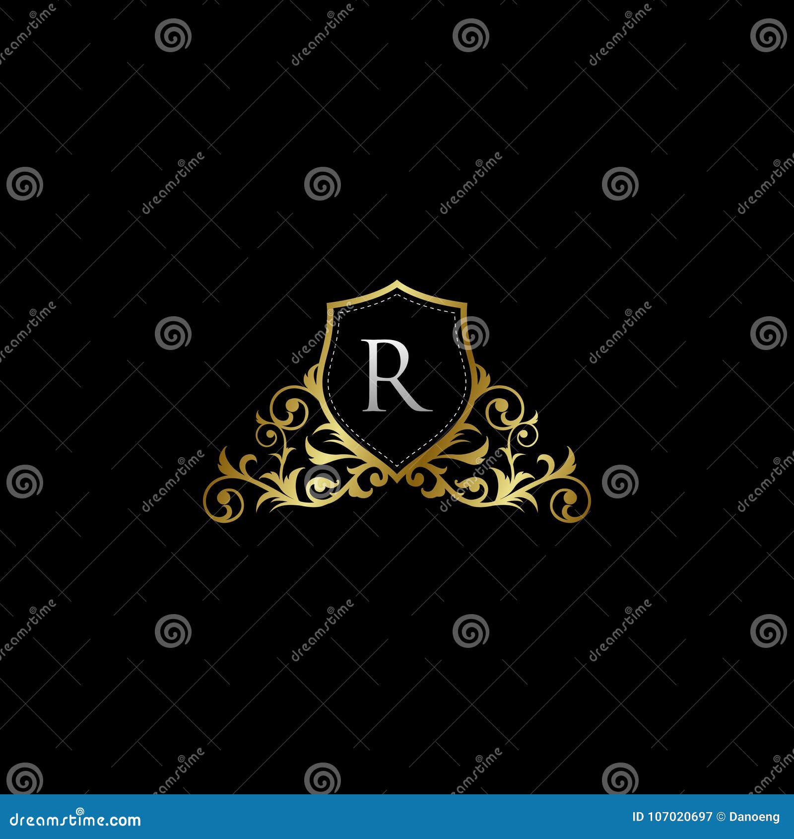 Lettre Chique Luxueuse R Logo Vector Illustration Stock - Illustration ...
