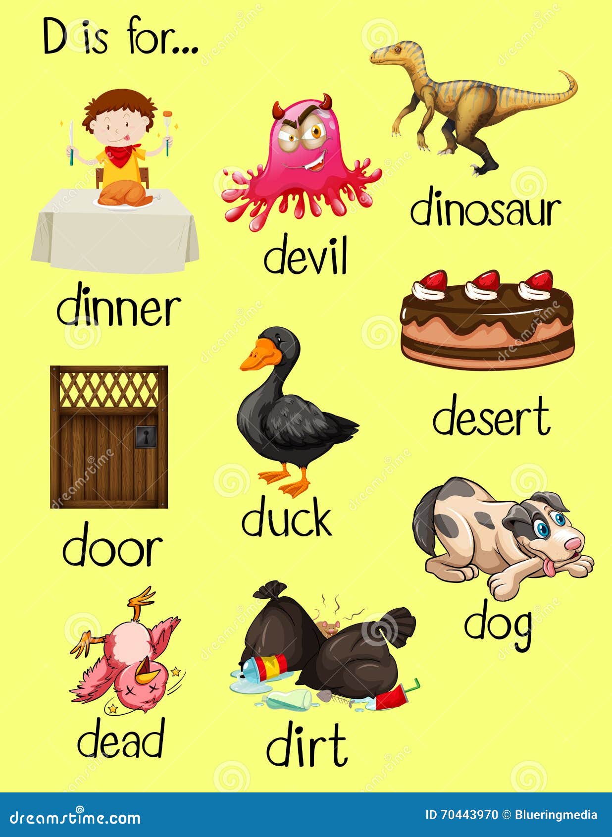 Lettre D Et Beaucoup De Mots Pour Elle Illustration Stock ...