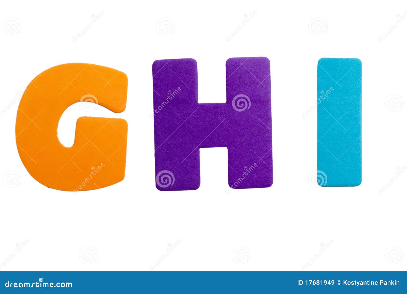 Lettre GHI image stock. Image of bleu, éducation, papier - 17681949