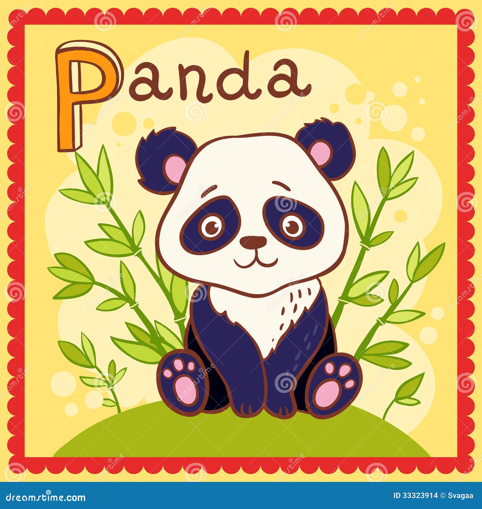 Lettre Illustrée P D'alphabet Et Panda. Illustration de Vecteur ...