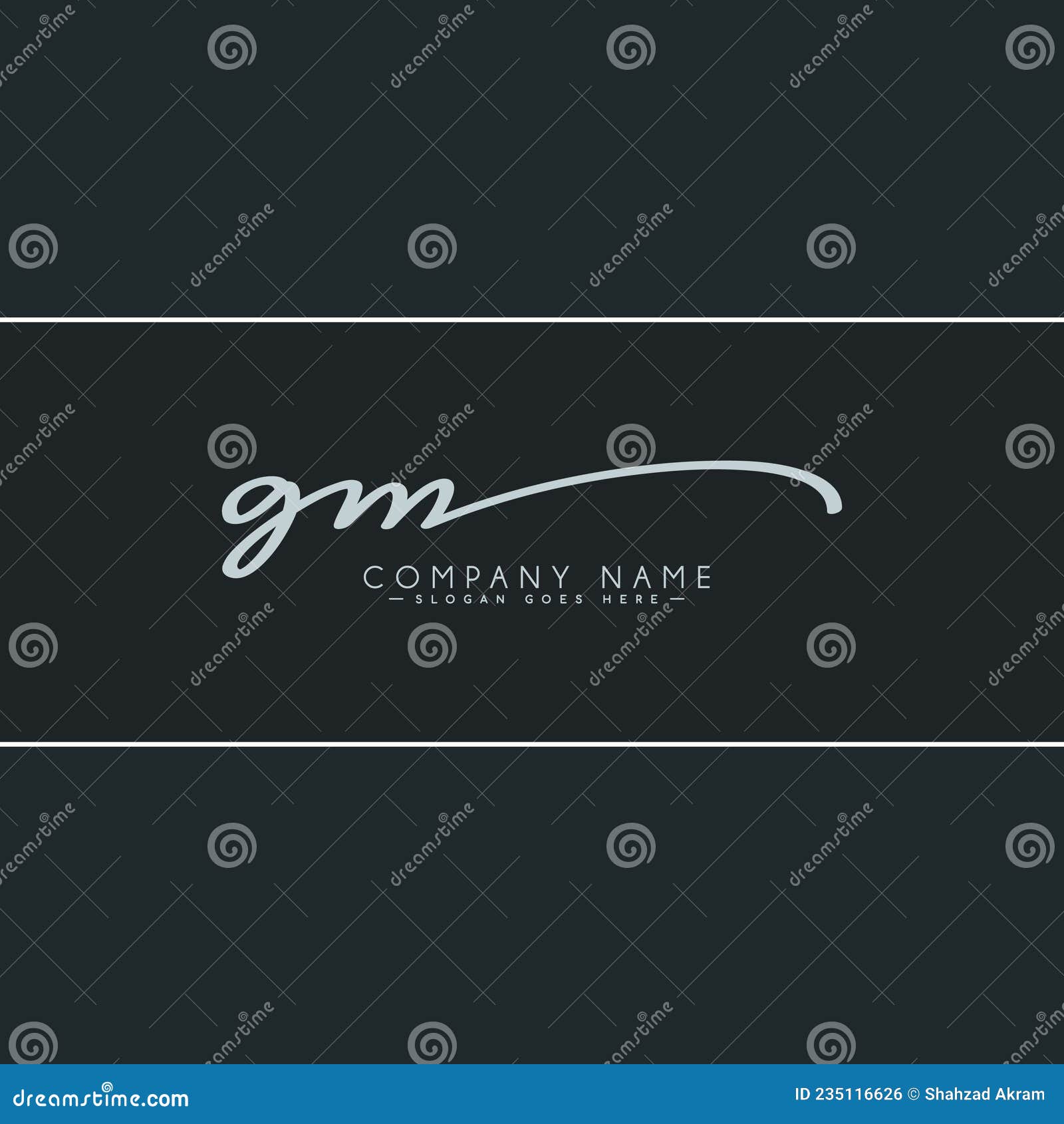 Lettre Initiale Logo Gm Signature Manuscrite Illustration de Vecteur ...