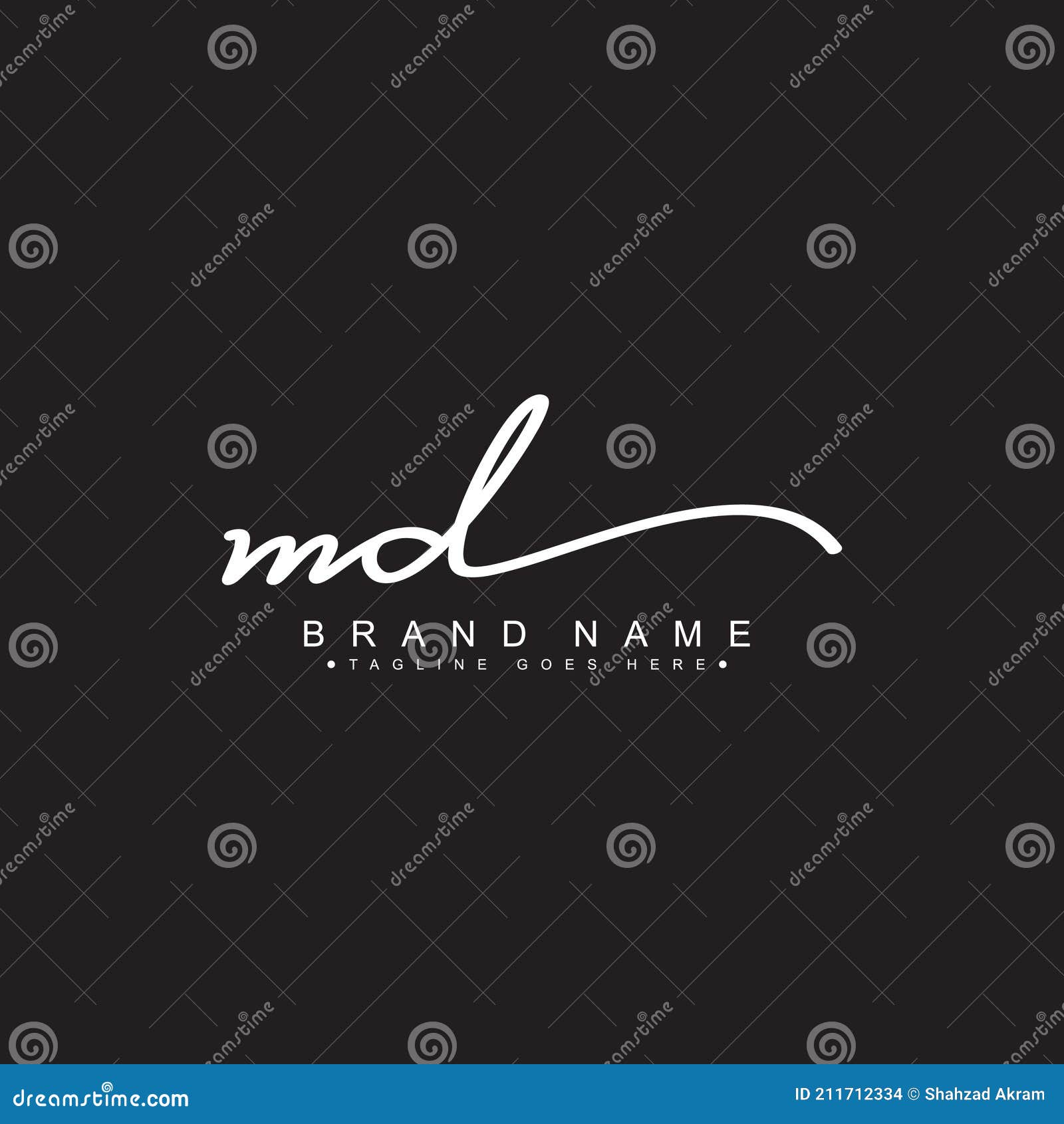 Lettre Initiale Logo Md Signature Manuscrite Illustration de Vecteur ...