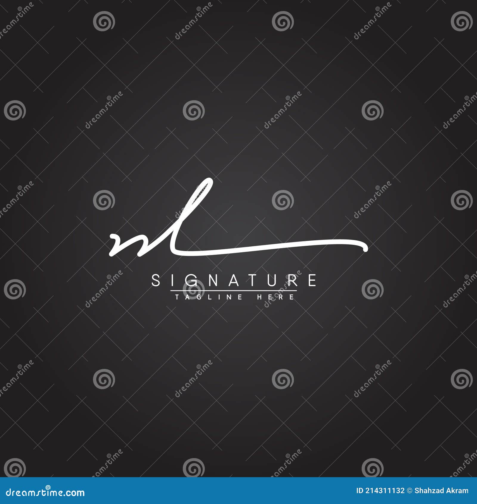 Lettre Initiale Logo Nl Signature Manuscrite Logo Illustration de ...