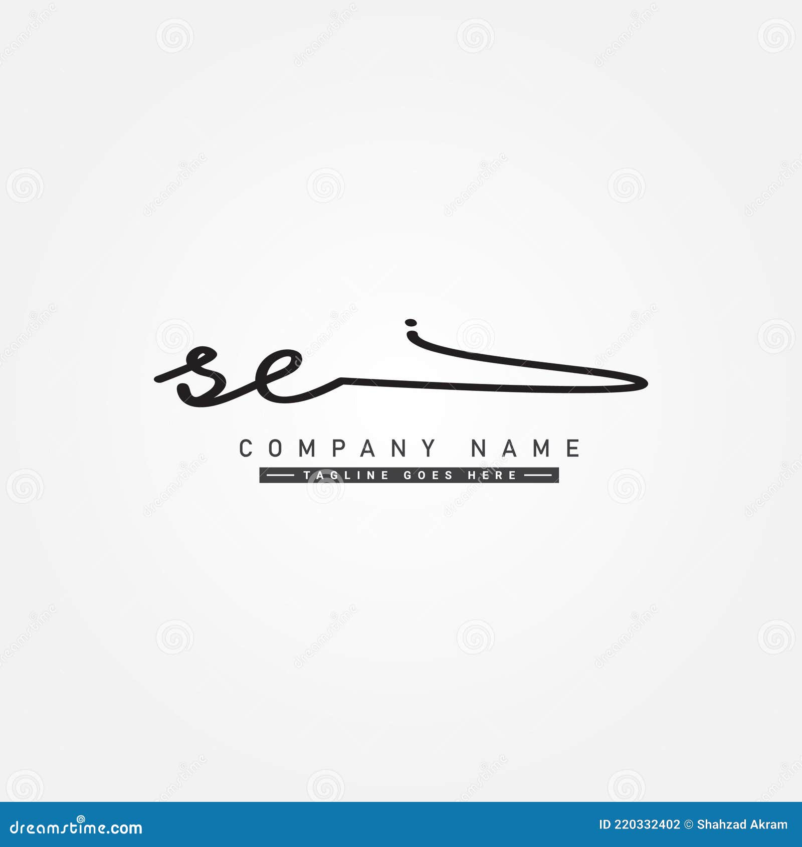 Lettre Initiale Se Logo Signature Manuscrite Logo Illustration de ...