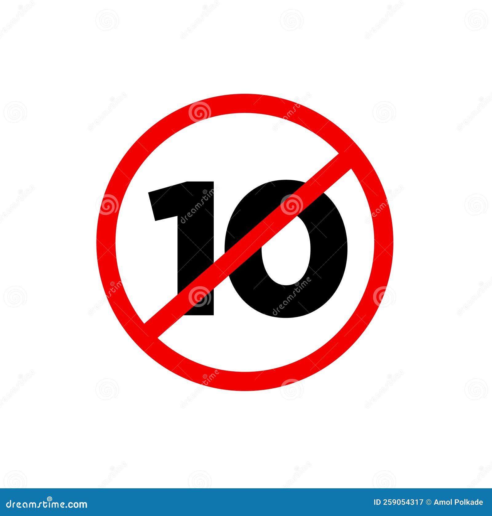 10 Lettre Interdite Ici Icône Vectorielle. Icône Dix Interdits ...