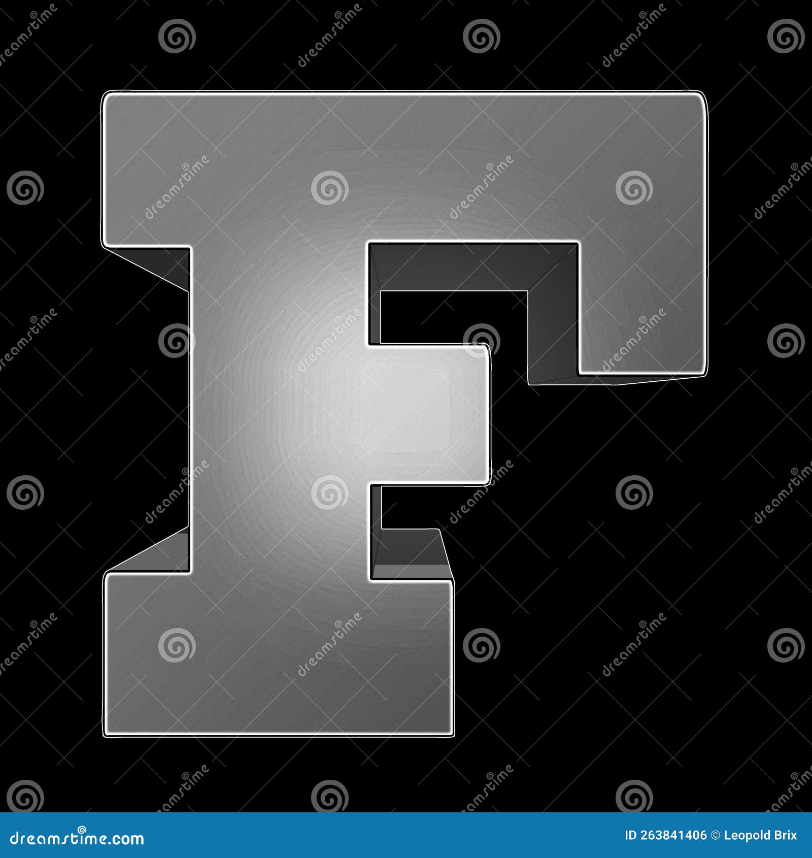 Lettre majuscule f en 3d illustration stock. Illustration du conception ...