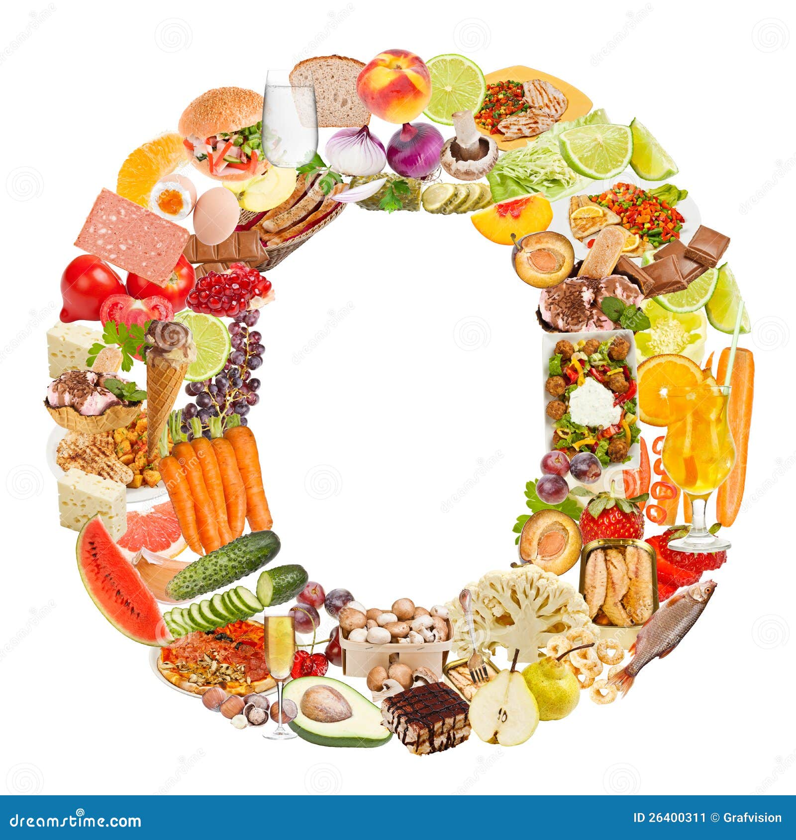 Lettre O Faite De Nourriture Image stock - Image du fonte, couleur ...