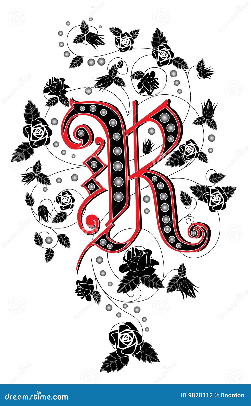 Lettre R illustration de vecteur. Illustration du baroque - 9828112