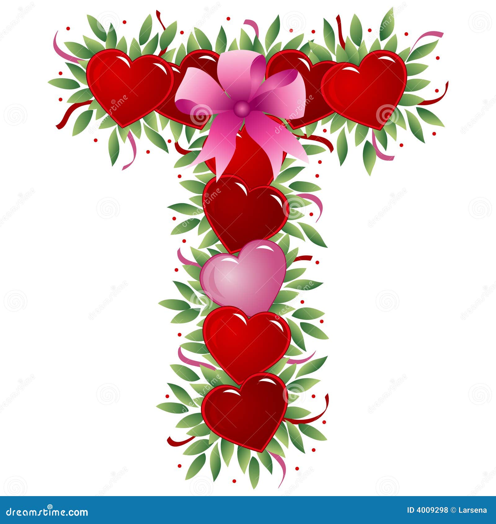 Lettre T - Lettre De Valentine Illustration de Vecteur - Illustration ...