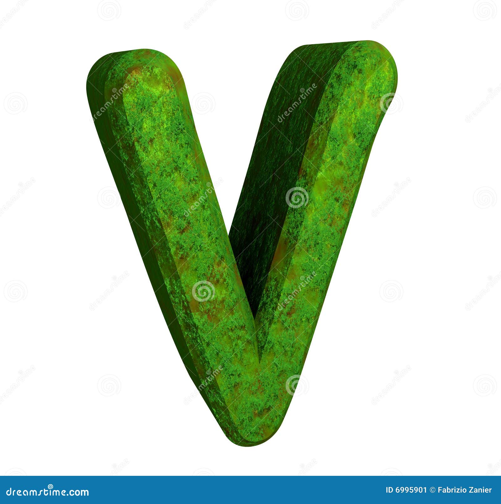 Lettre V De Vert D'herbe 3d Illustration Stock - Illustration du ...