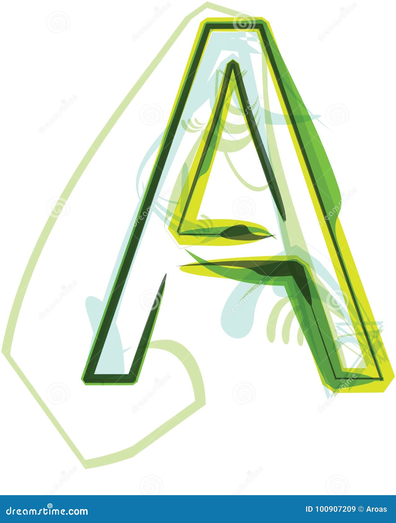 Lettre verte a illustration de vecteur. Illustration du initiales ...