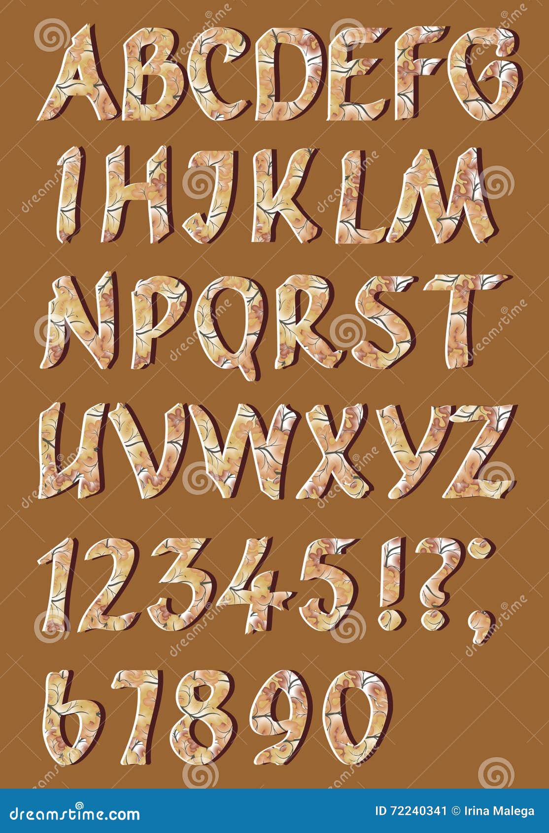 Lettres D'alphabet Avec Des Nombres Illustration de Vecteur ...