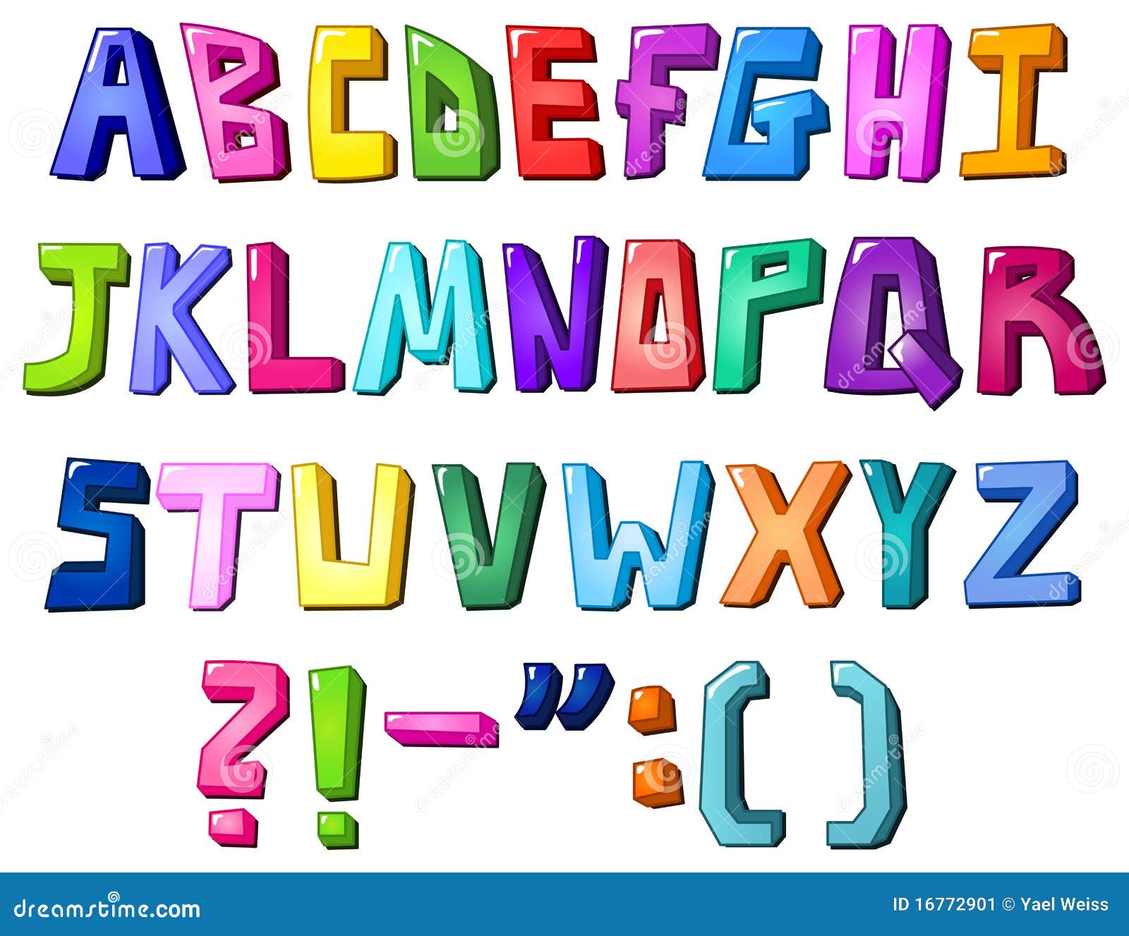 Lettres multicolores illustration de vecteur. Illustration du affiché ...