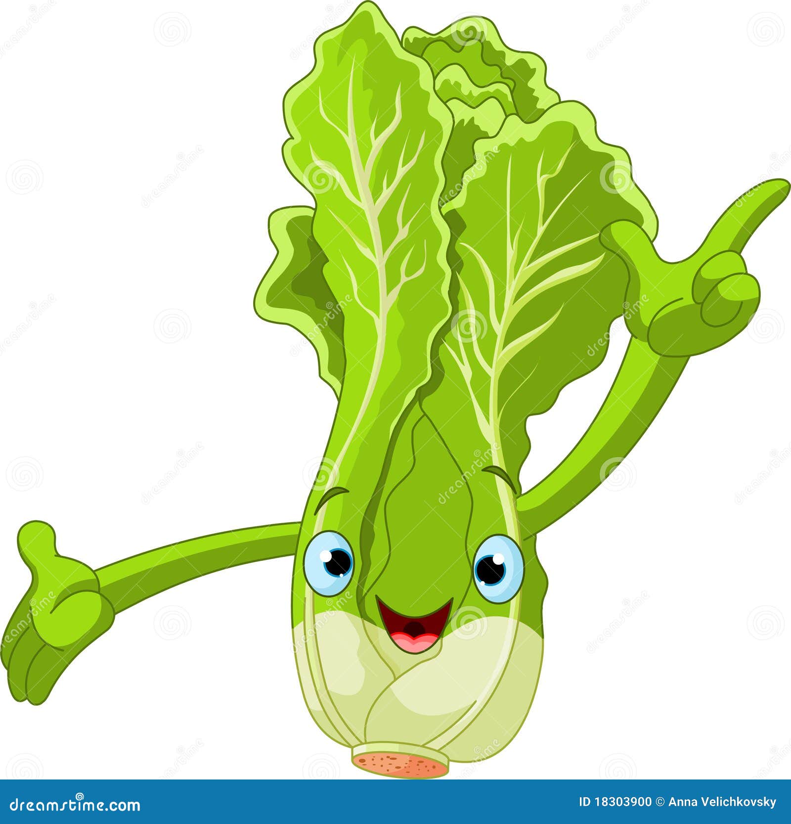 Lettuce Character Presenting Something Stock Vector - Illustration of ...