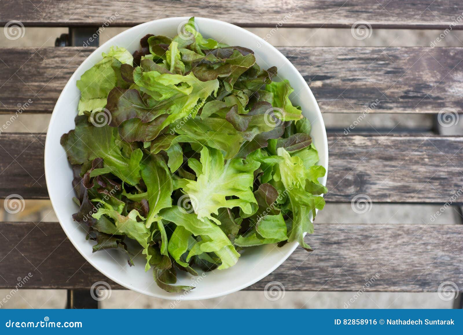 Lettuce Cut in Small Pieces in Bowl Top View Stock Photo - Image of ...