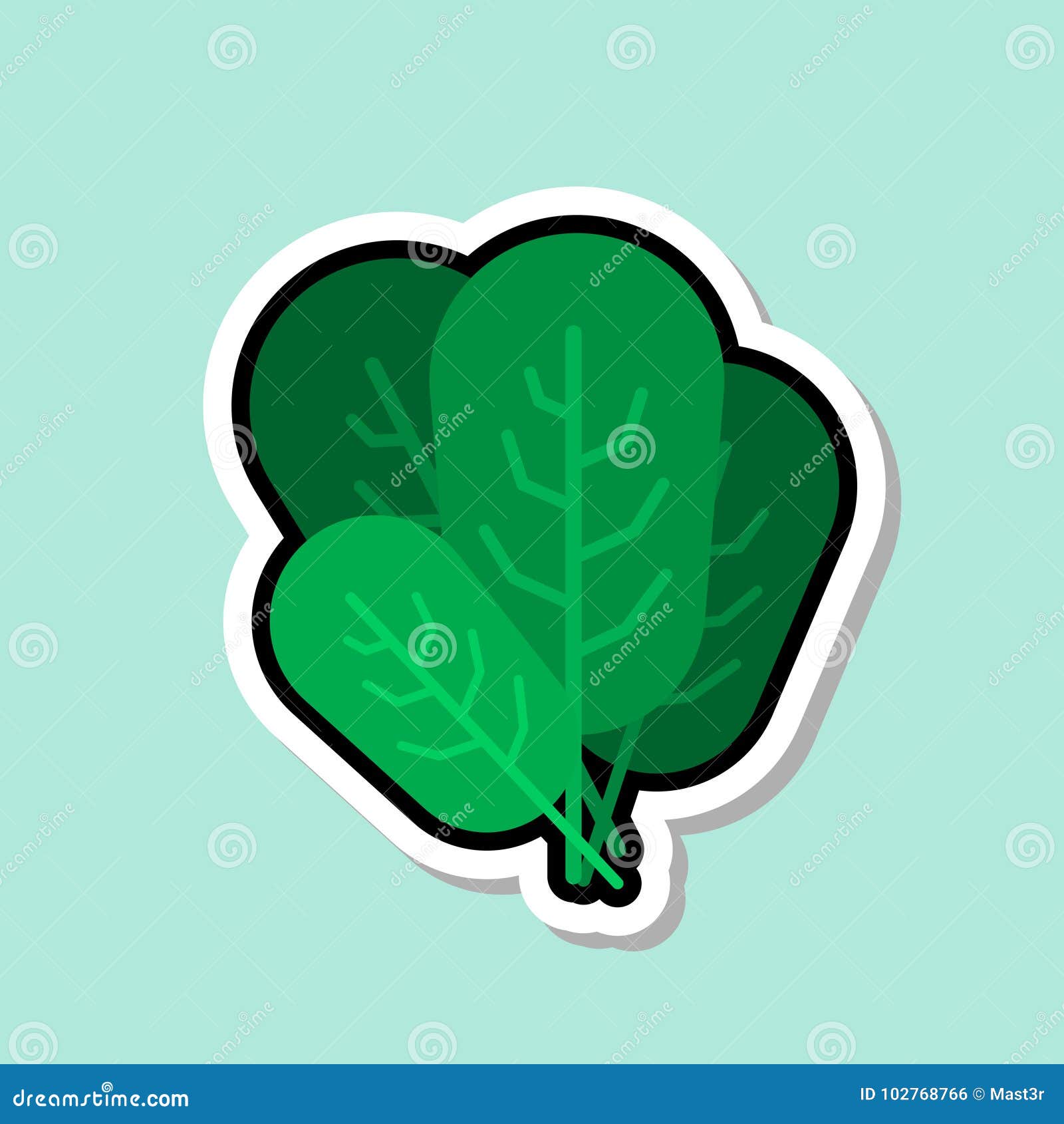 Lettuce Sticker on Blue Background Colorful Vegetable Icon Stock Vector ...