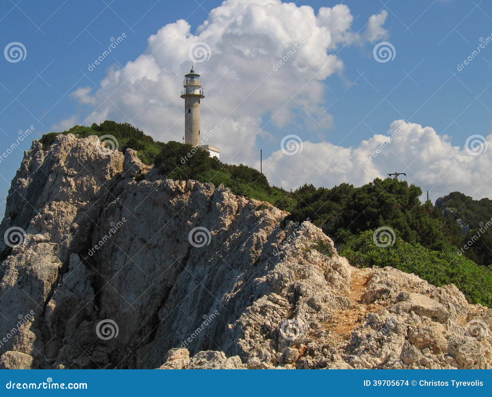 Leucade, phare 4 photo stock. Image du onassis, plage - 39705674