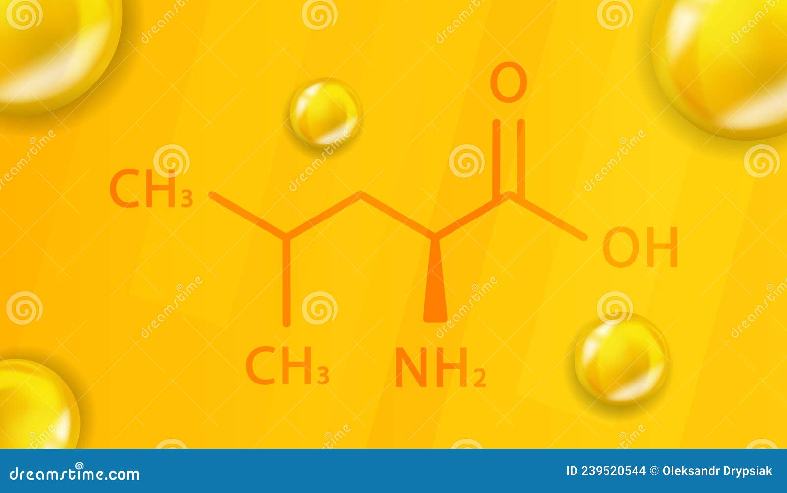 Leucine Chemical Formula. Leucine 3D Realistic Chemical Molecular ...