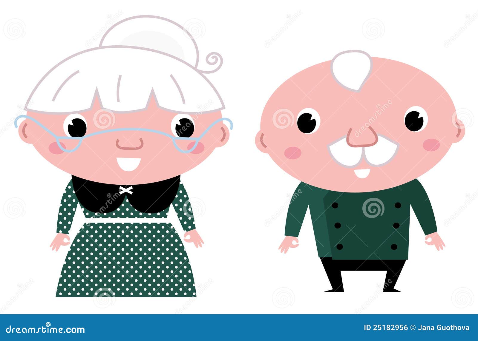 Leuk Bejaard Paar: Grootmoeder En Grootvader Vector Illustratie ...