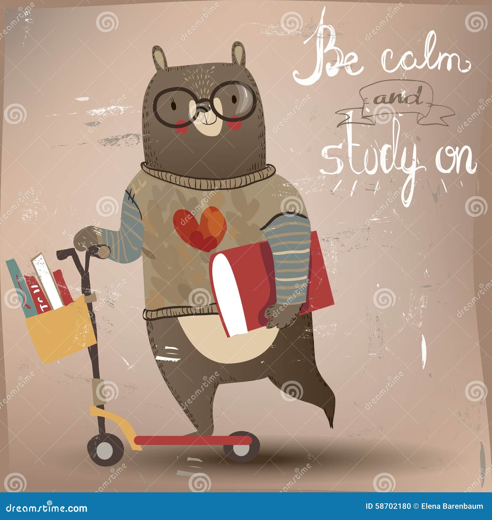 Leuk dier op autoped vector illustratie. Illustration of nave - 58702180