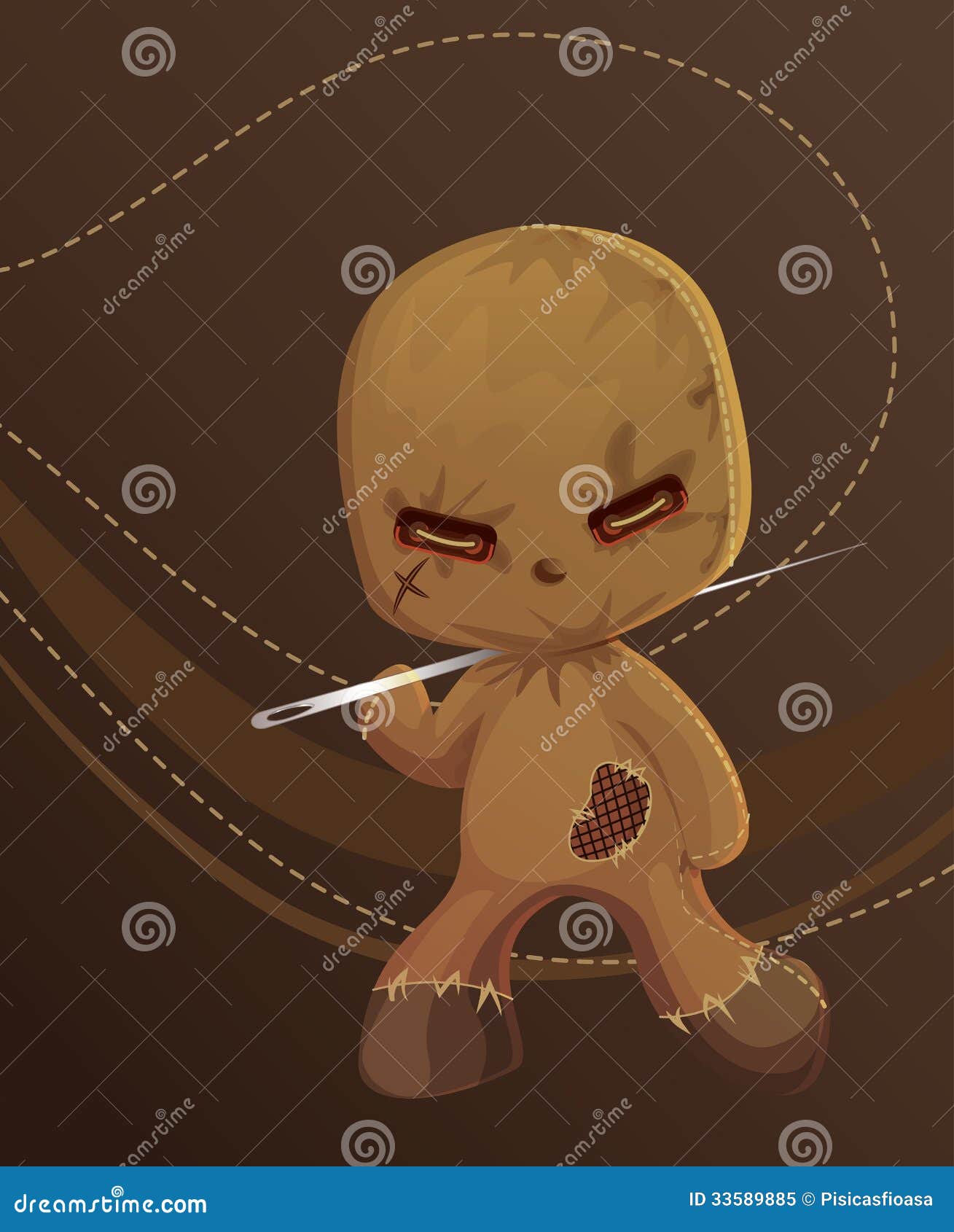 Leuk Eng Monster vector illustratie. Illustration of naald - 33589885