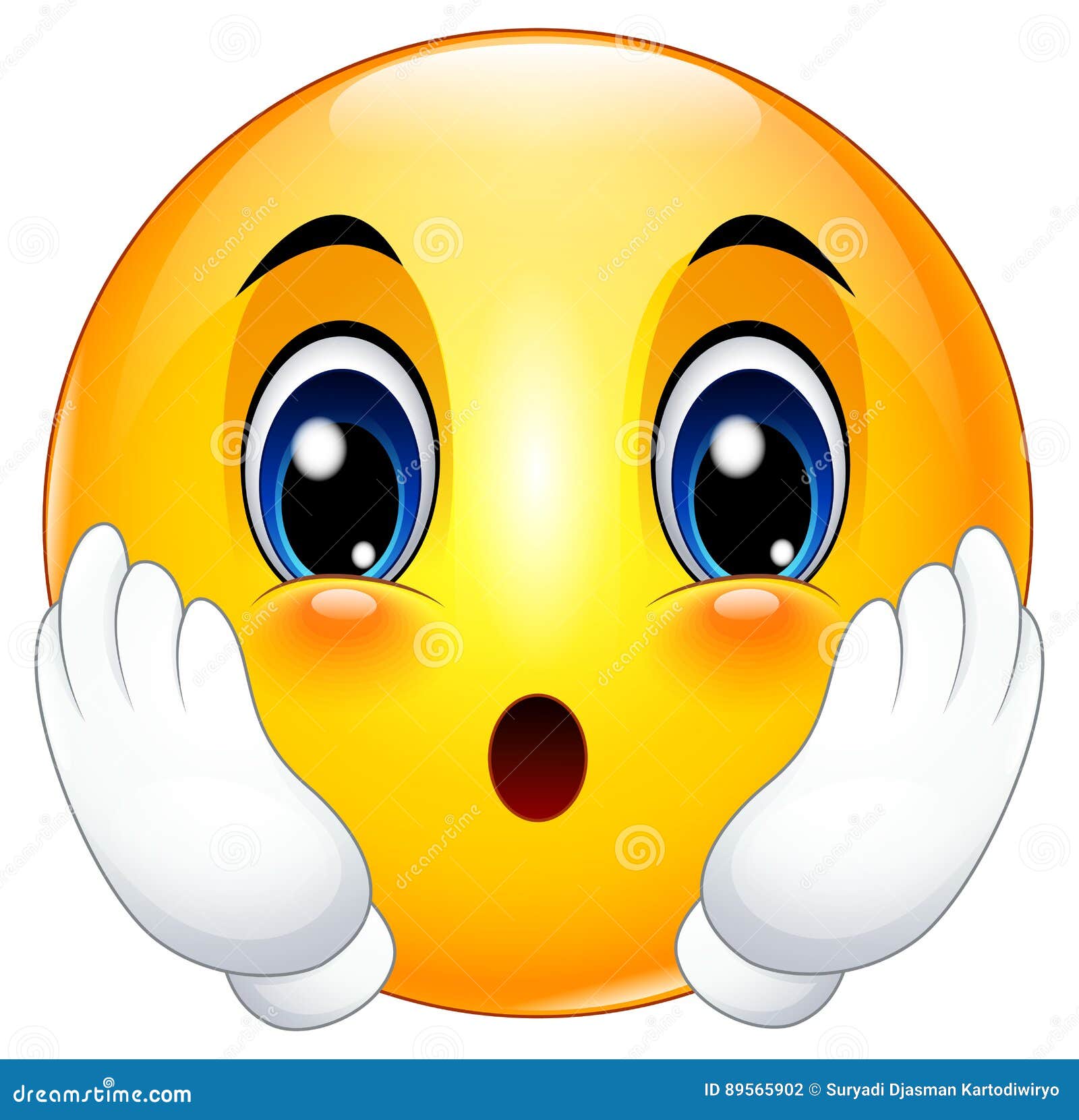 Verbaasde Emoticon Facebook Smiley Emoji Super Held Vector Design.