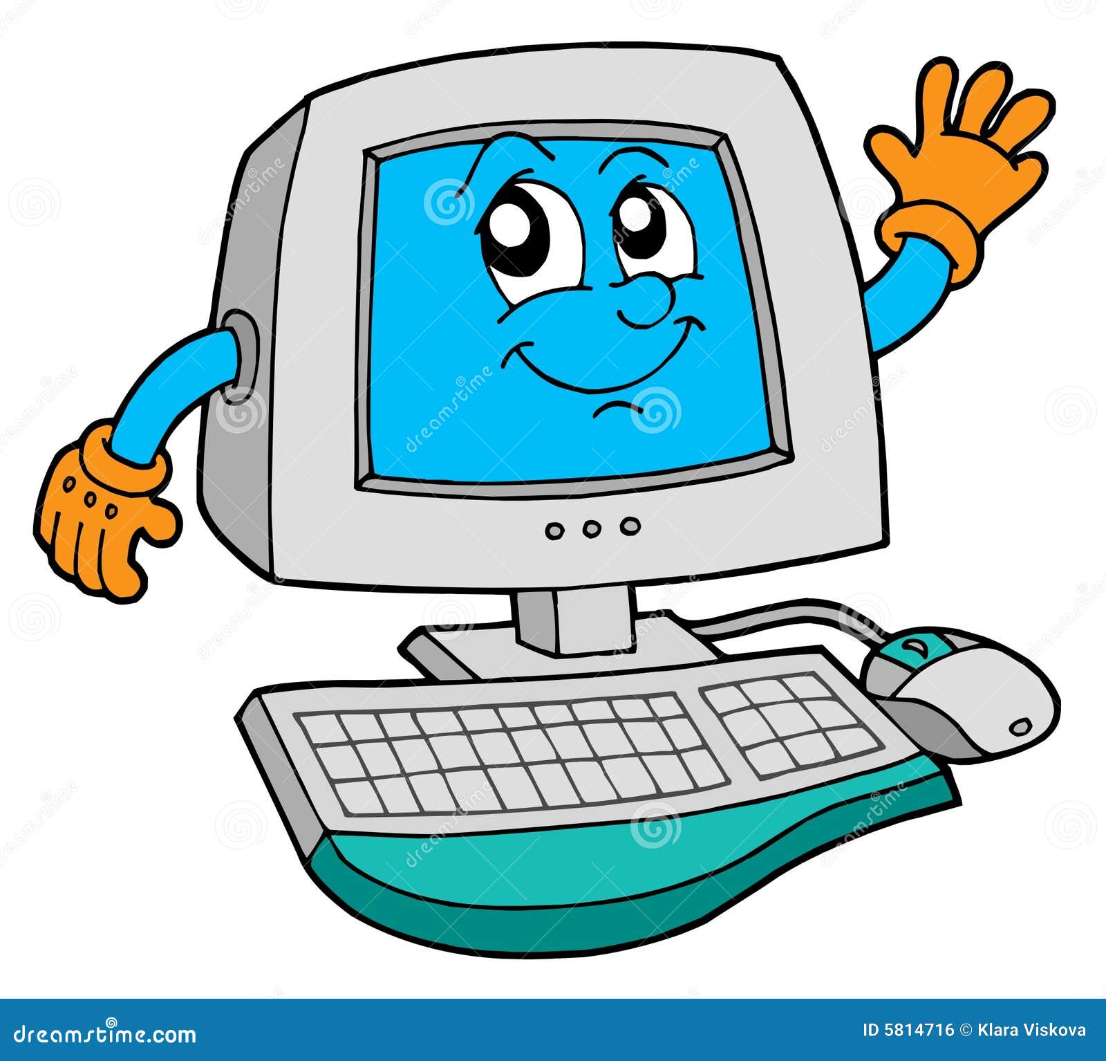 Leuke computer vector illustratie. Illustratie bestaande uit computer ...