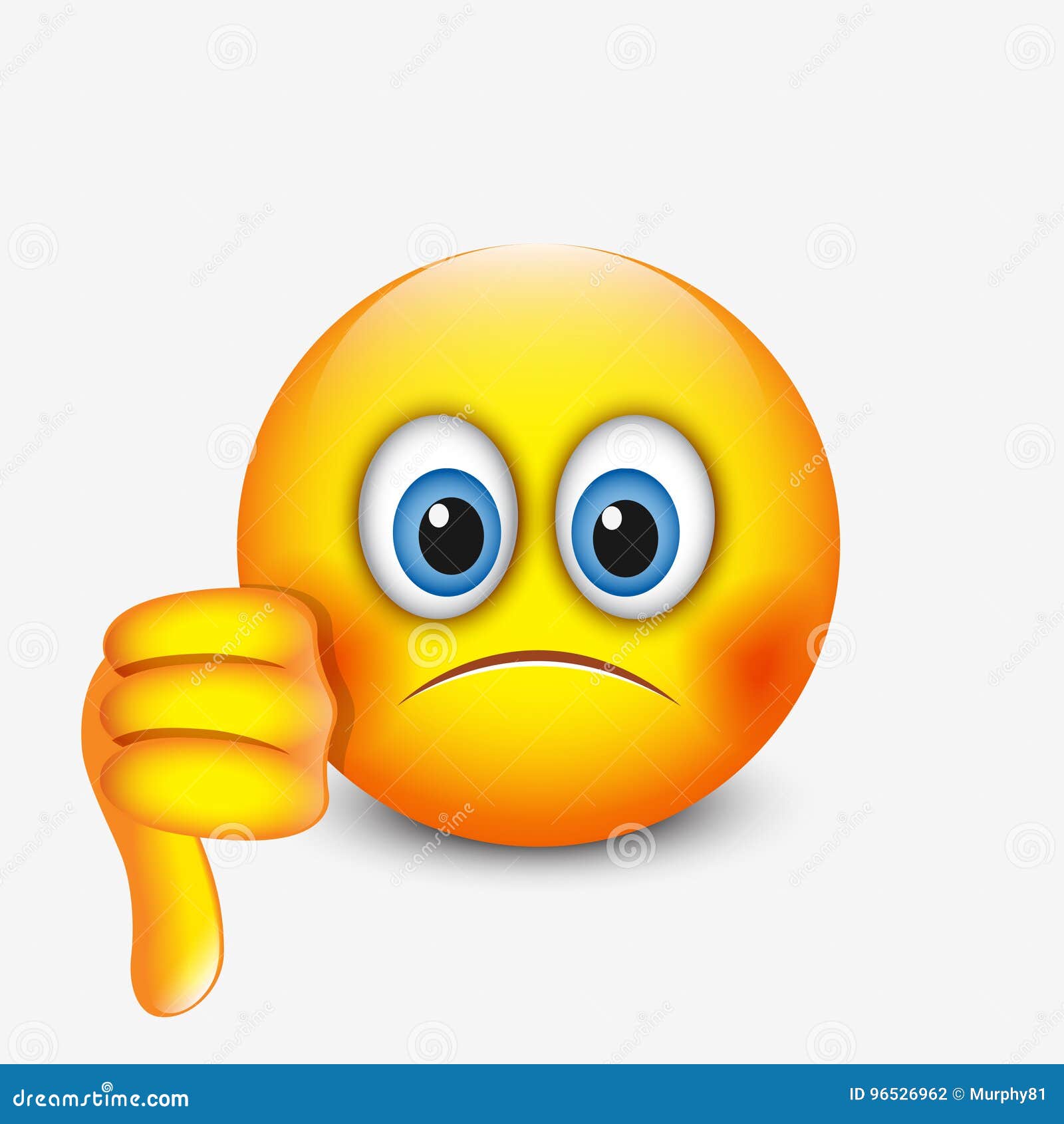 Leuke Emoticon Met Neer Duim, Emoji - Vectorillustratie Vector ...