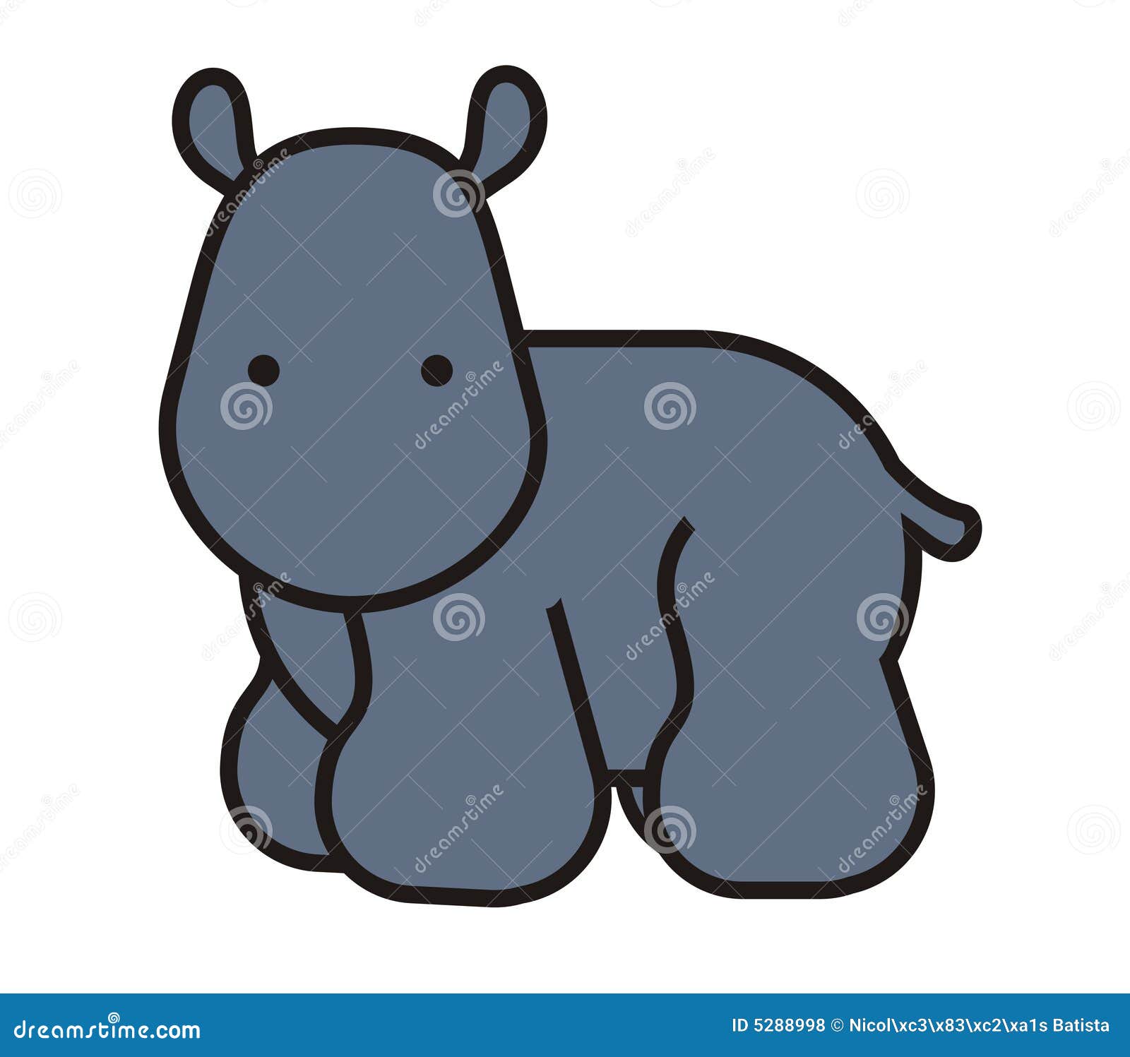 Leuke hippo van de baby stock illustratie. Illustration of illustratie ...
