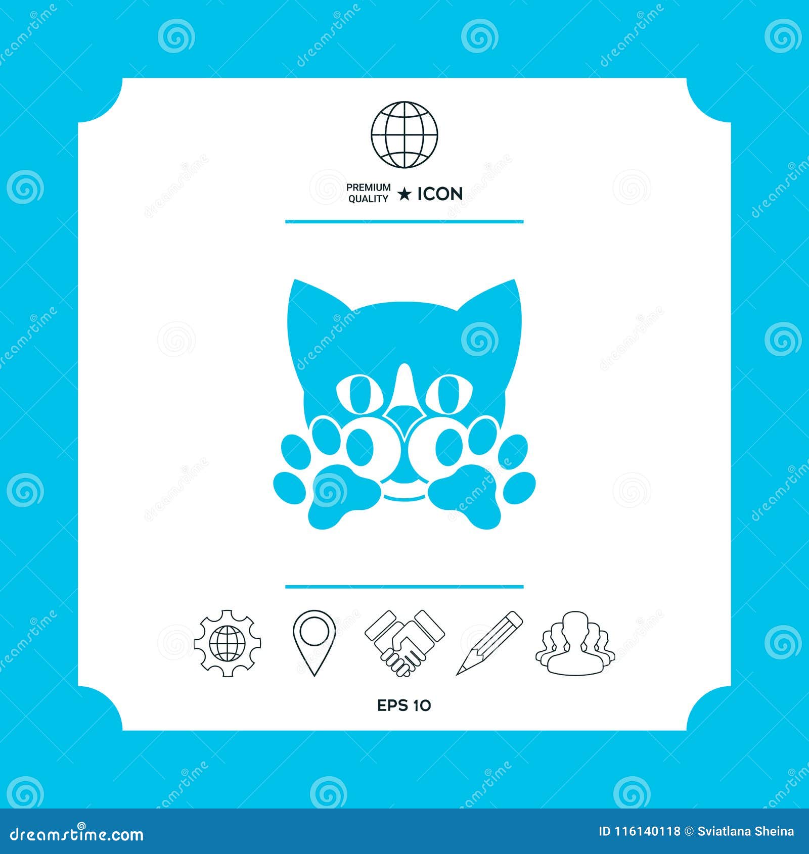 Leuke Kat, Poten - Het Embleem, Symbool, Beschermt Teken Vector ...