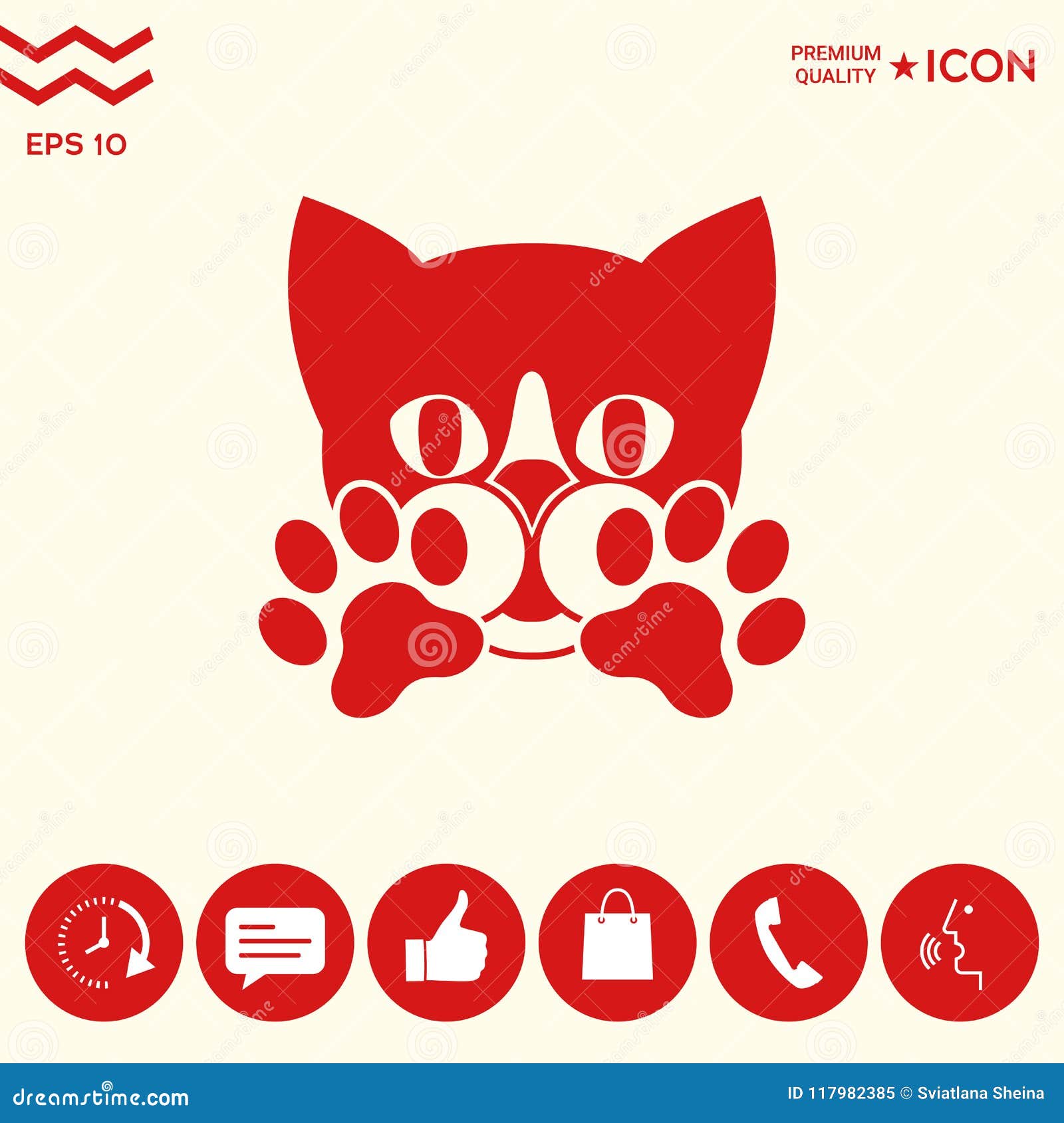 Leuke Kat, Poten - Het Embleem, Symbool, Beschermt Teken Vector ...