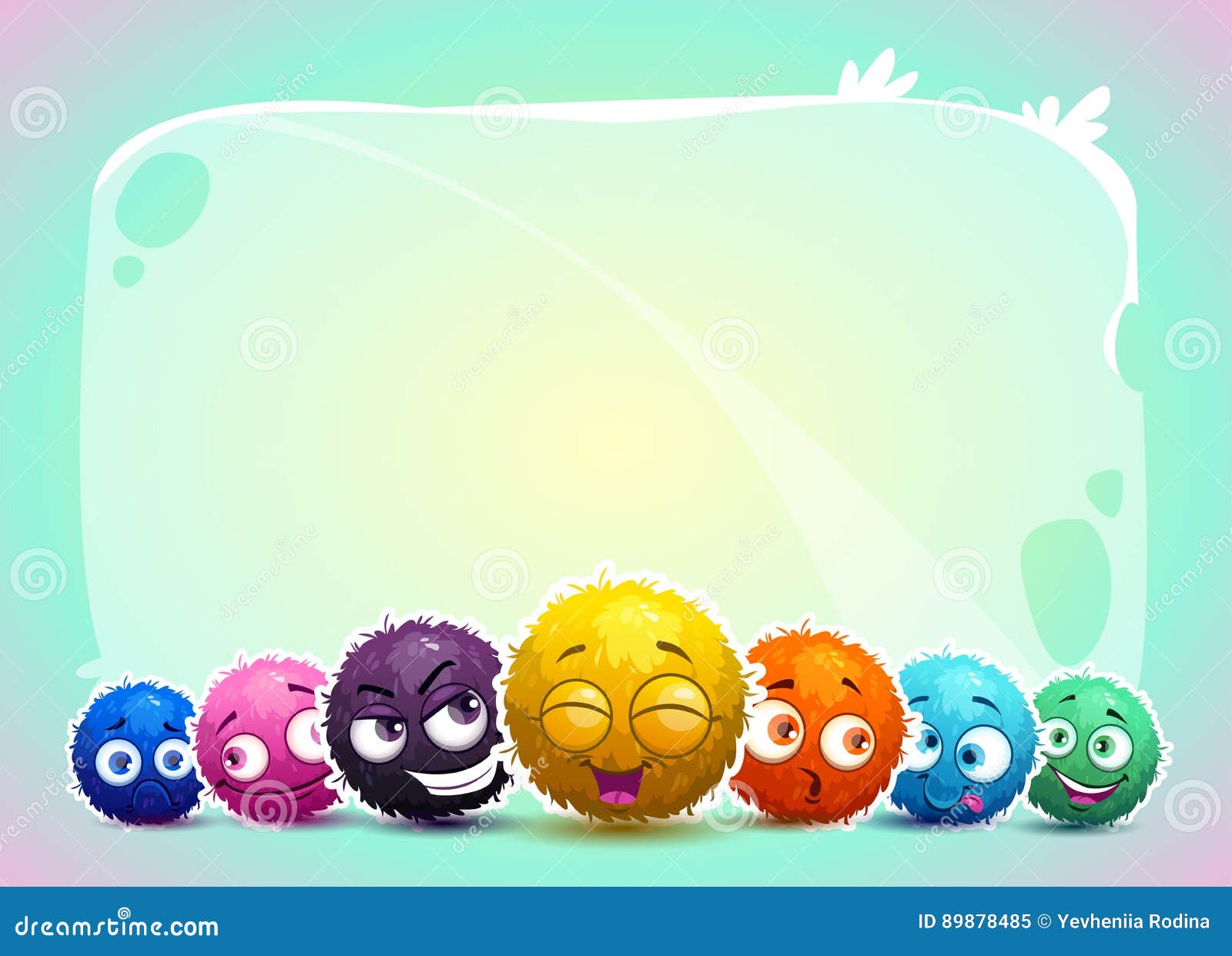 Leuke Kinderachtige Banner Met Grappige Karakters Vector Illustratie ...