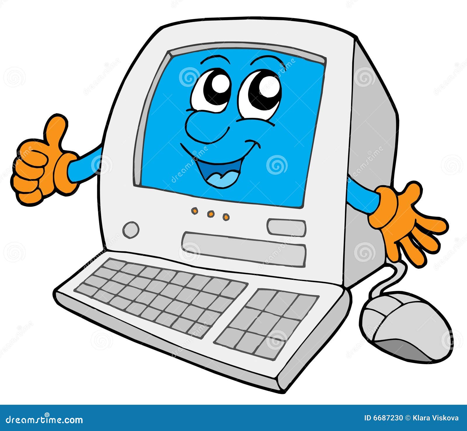 Leuke kleine computer vector illustratie. Illustration of gegevens ...