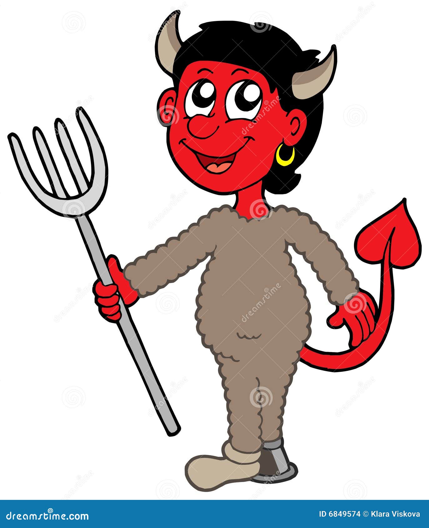 Leuke kleine duivel vector illustratie. Illustration of kunstwerk - 6849574