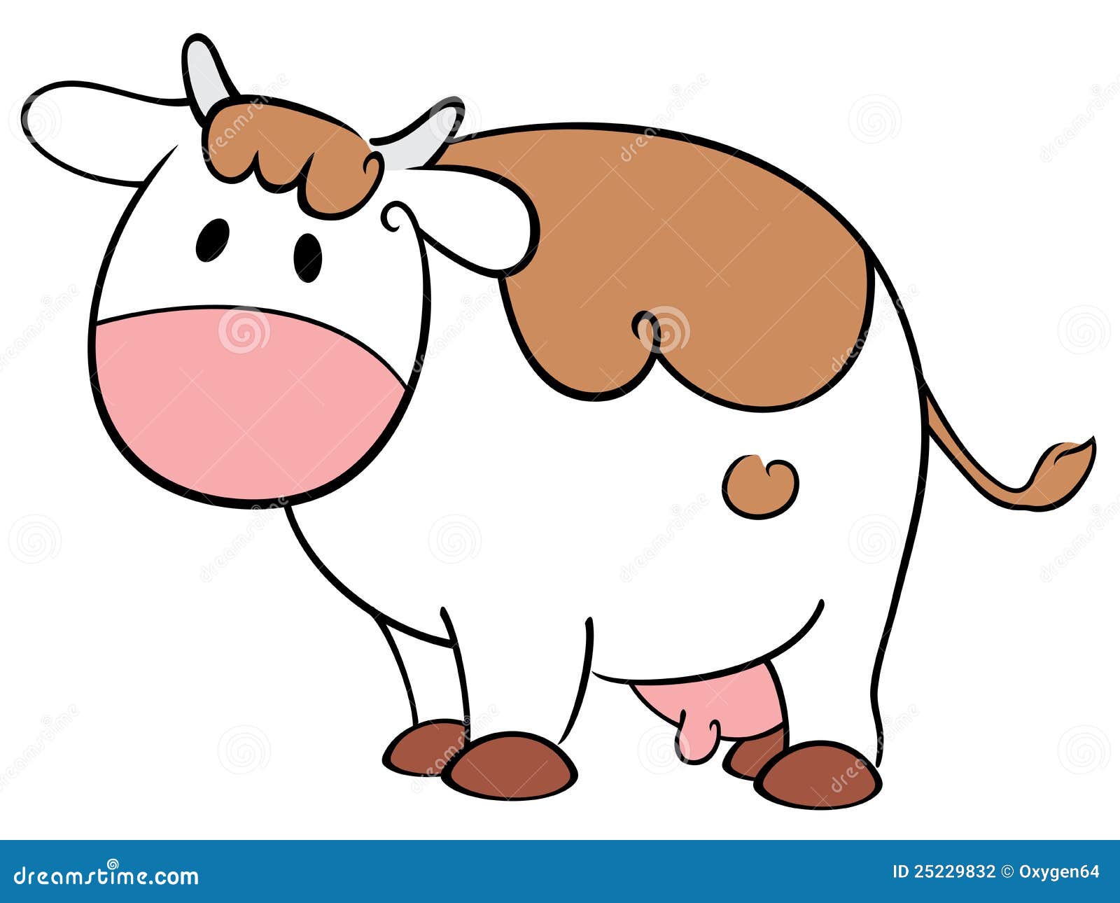 Leuke koe vector illustratie. Illustration of aanbiddelijk - 25229832