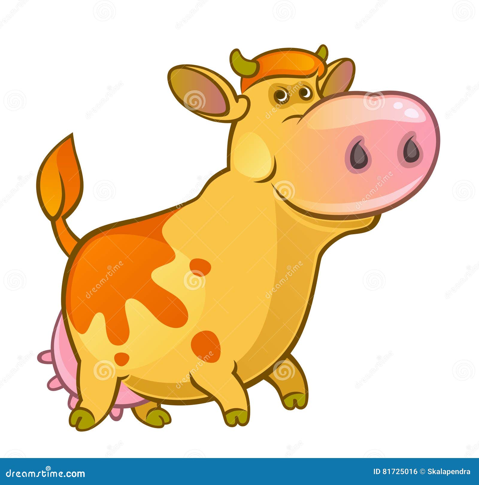 Leuke koe vector illustratie. Illustration of illustratie - 81725016