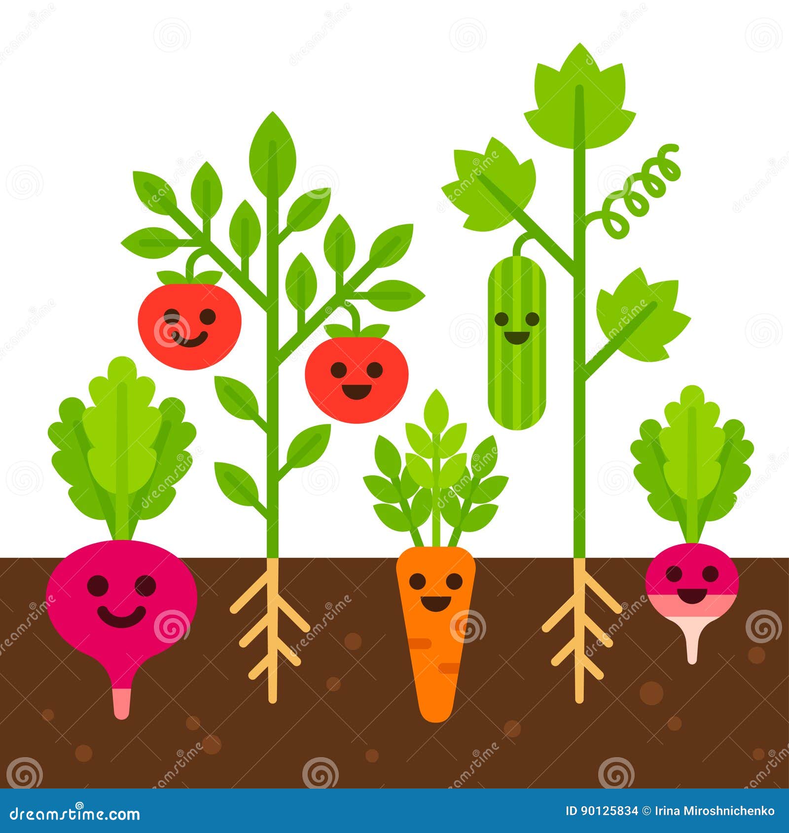 Leuke moestuinillustratie vector illustratie. Illustration of komkommer ...