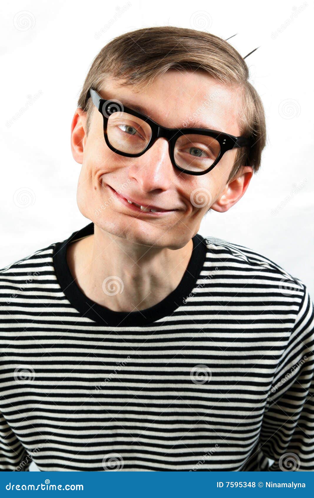 Leuke nerd stock foto. Image of emotie, glazen, grap, expressief - 7595348