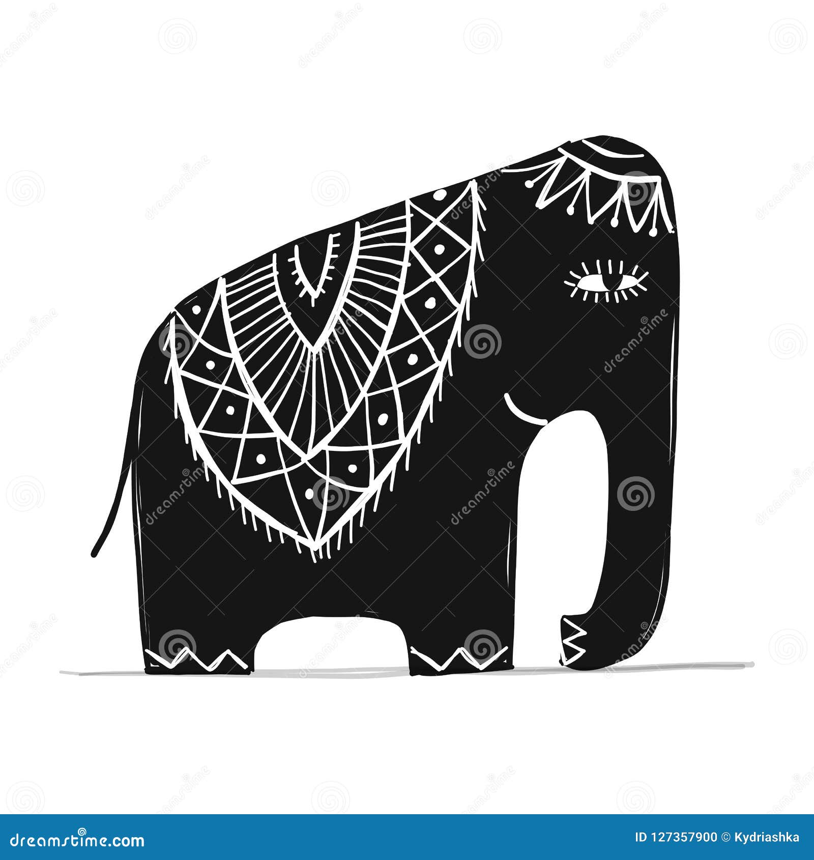 Leuke Olifant, Schets Voor Uw Ontwerp Vector Illustratie - Illustration ...