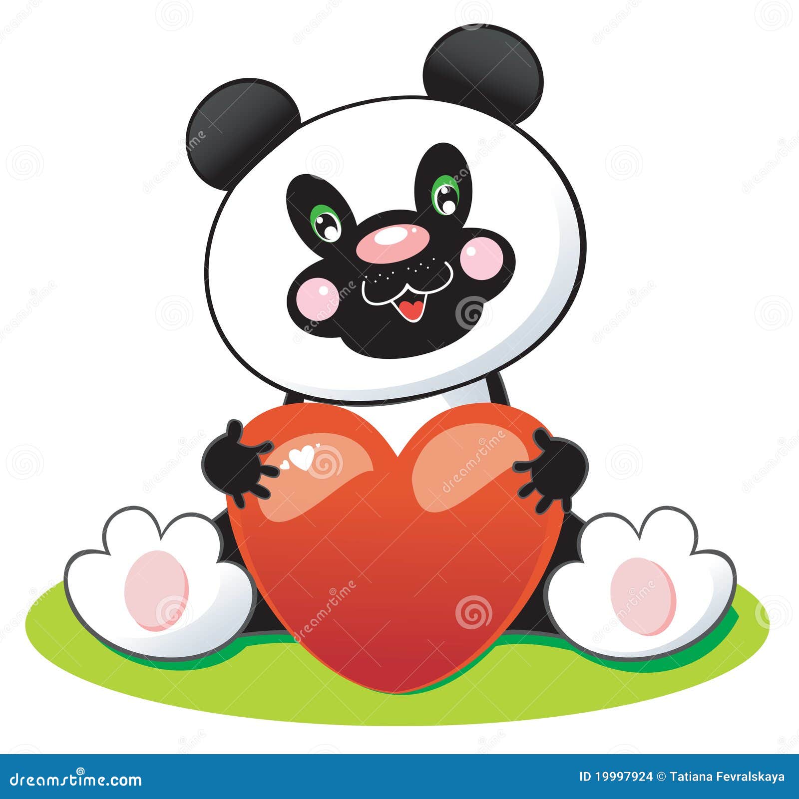 Leuke Panda met hart stock illustratie. Illustration of zitting - 19997924