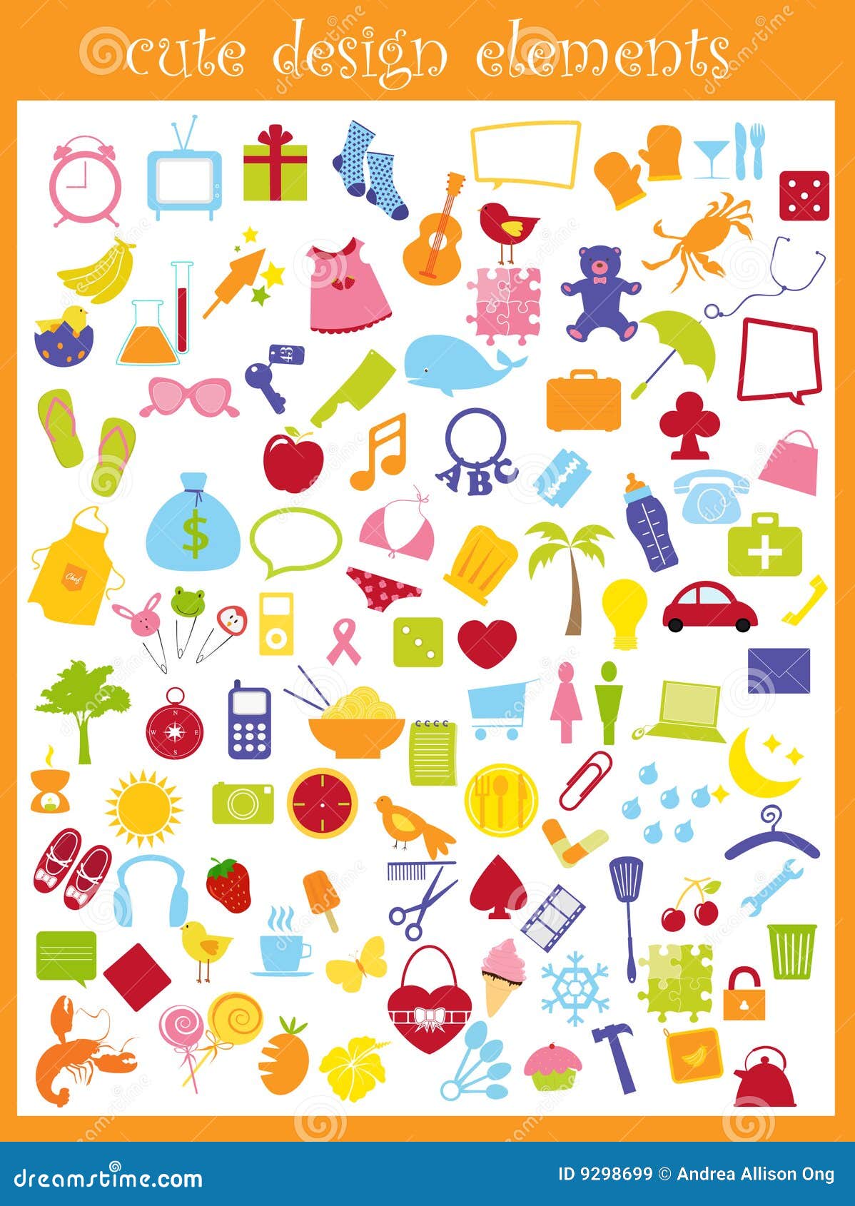 Leuke pictogrammen vector illustratie. Illustration of keuken - 9298699
