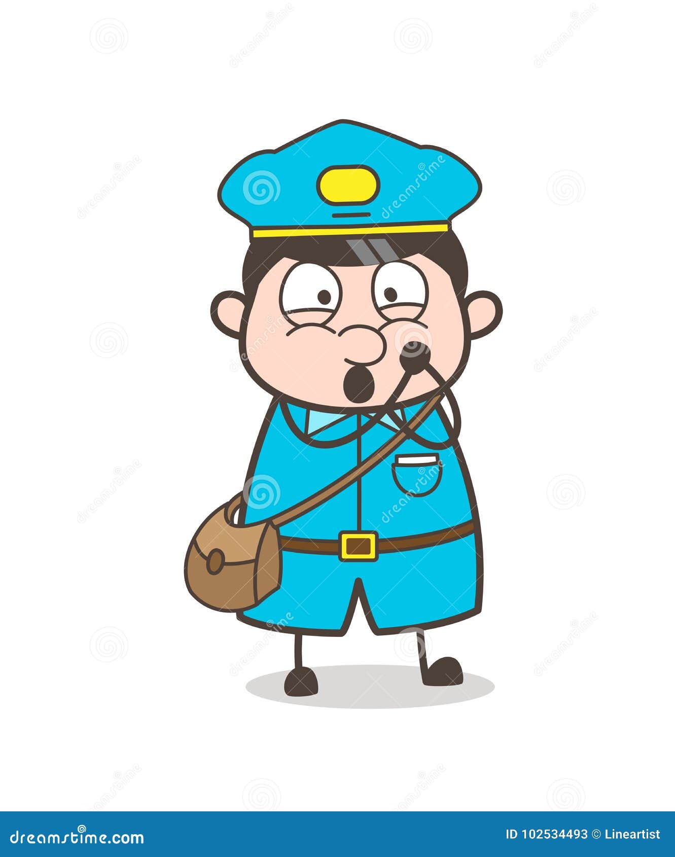 Leuke Postboy Mooie Gezichtsuitdrukking Stock Illustratie ...