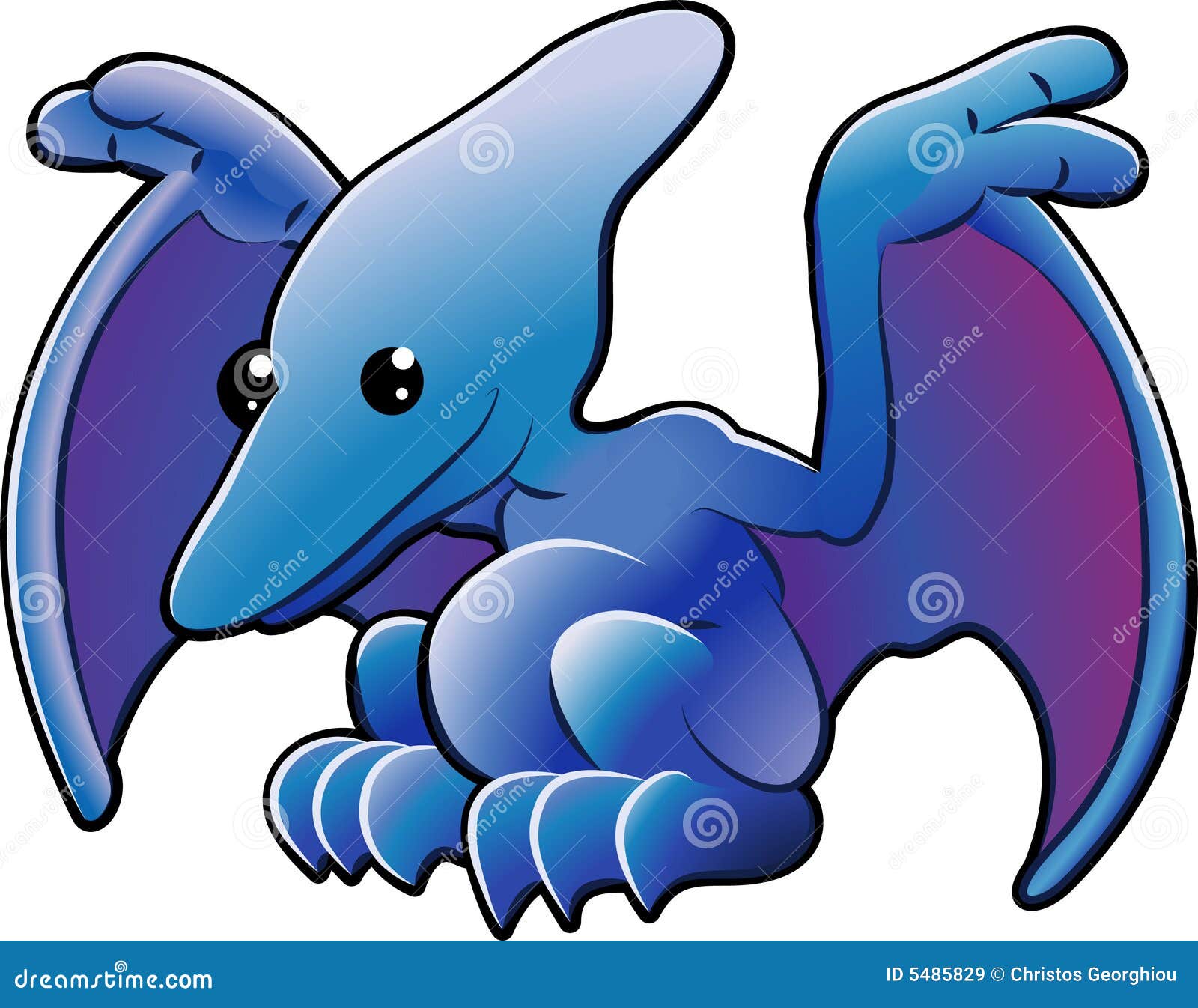 Leuke pterodactylus vector illustratie. Illustration of tekening - 5485829