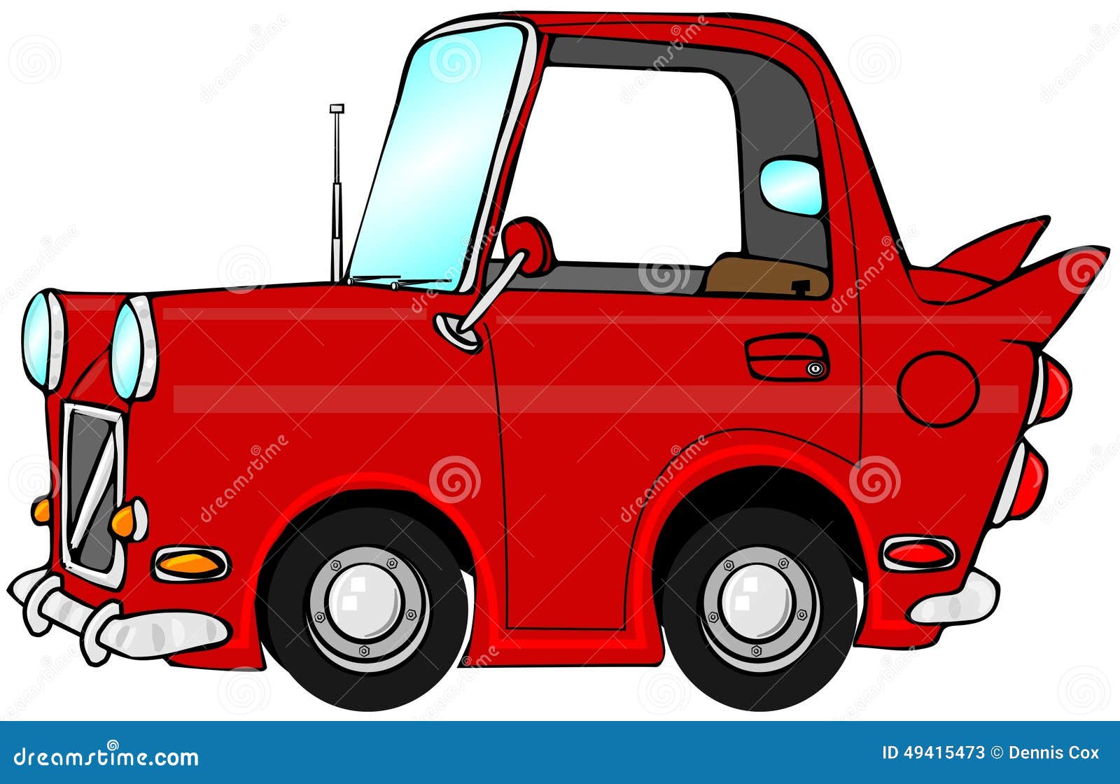 Leuke rode auto stock illustratie. Illustration of banden - 49415473