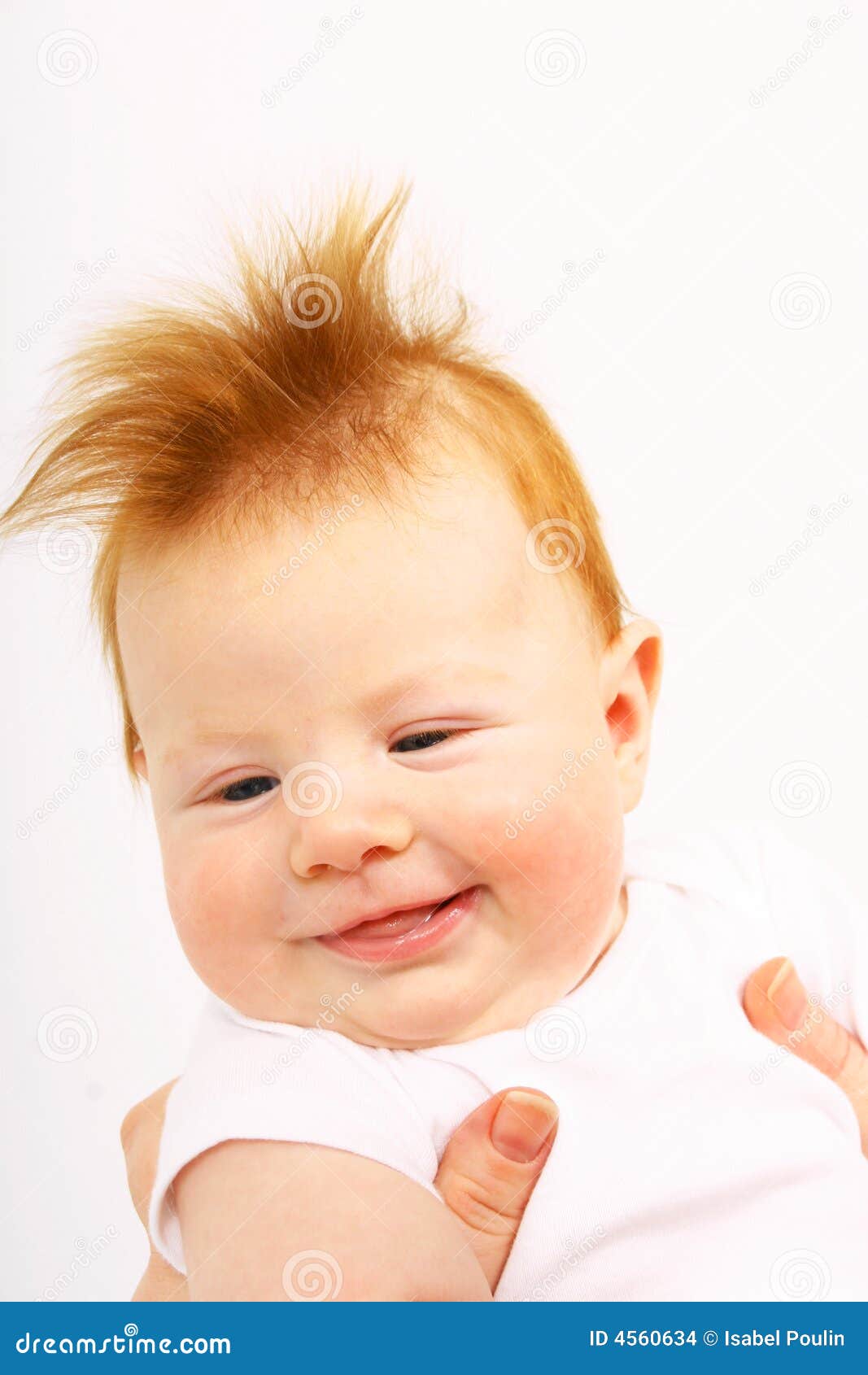 Leuke rode haired baby stock foto. Image of kijk, lachen - 4560634