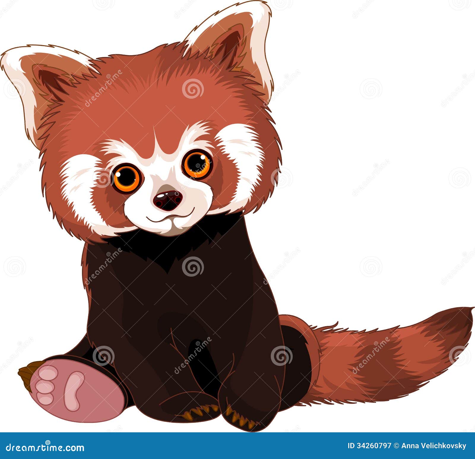 Leuke Rode Panda vector illustratie. Illustratie bestaande uit rood ...