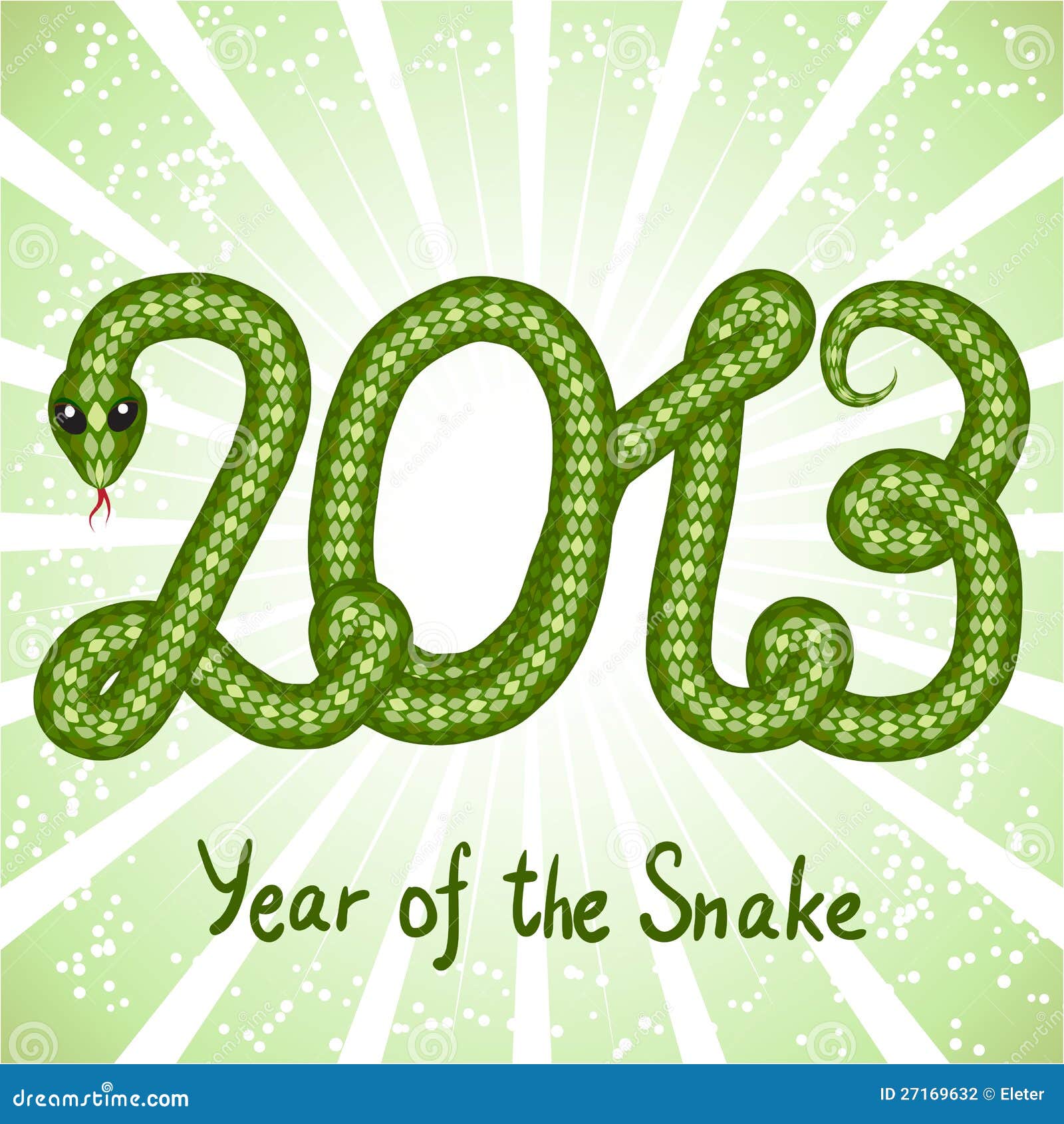 Leuke Slang (symbool Van Het Jaar Van 2013) Vector Illustratie ...