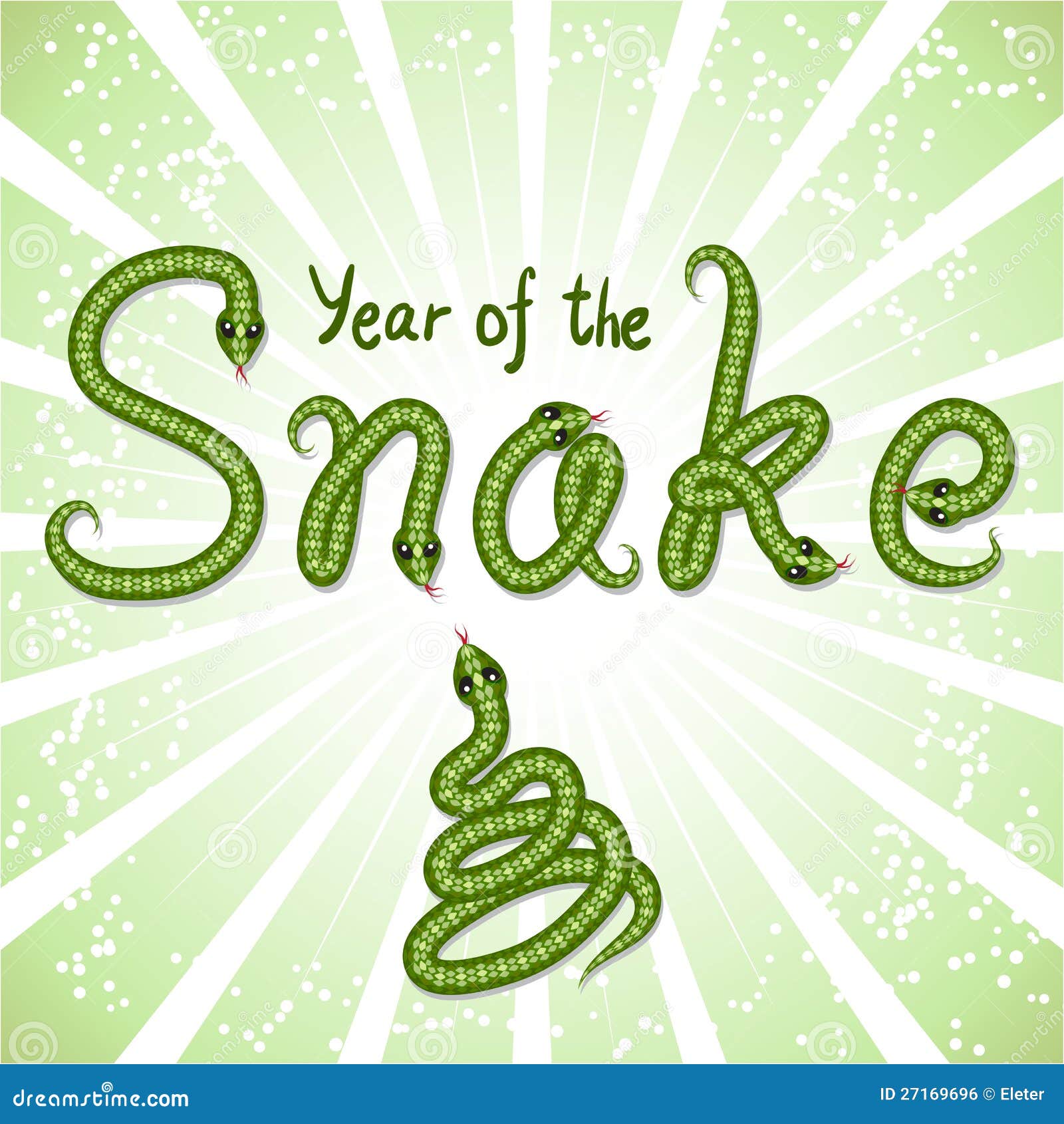 Leuke Slang (symbool Van Het Jaar Van 2013) Vector Illustratie ...