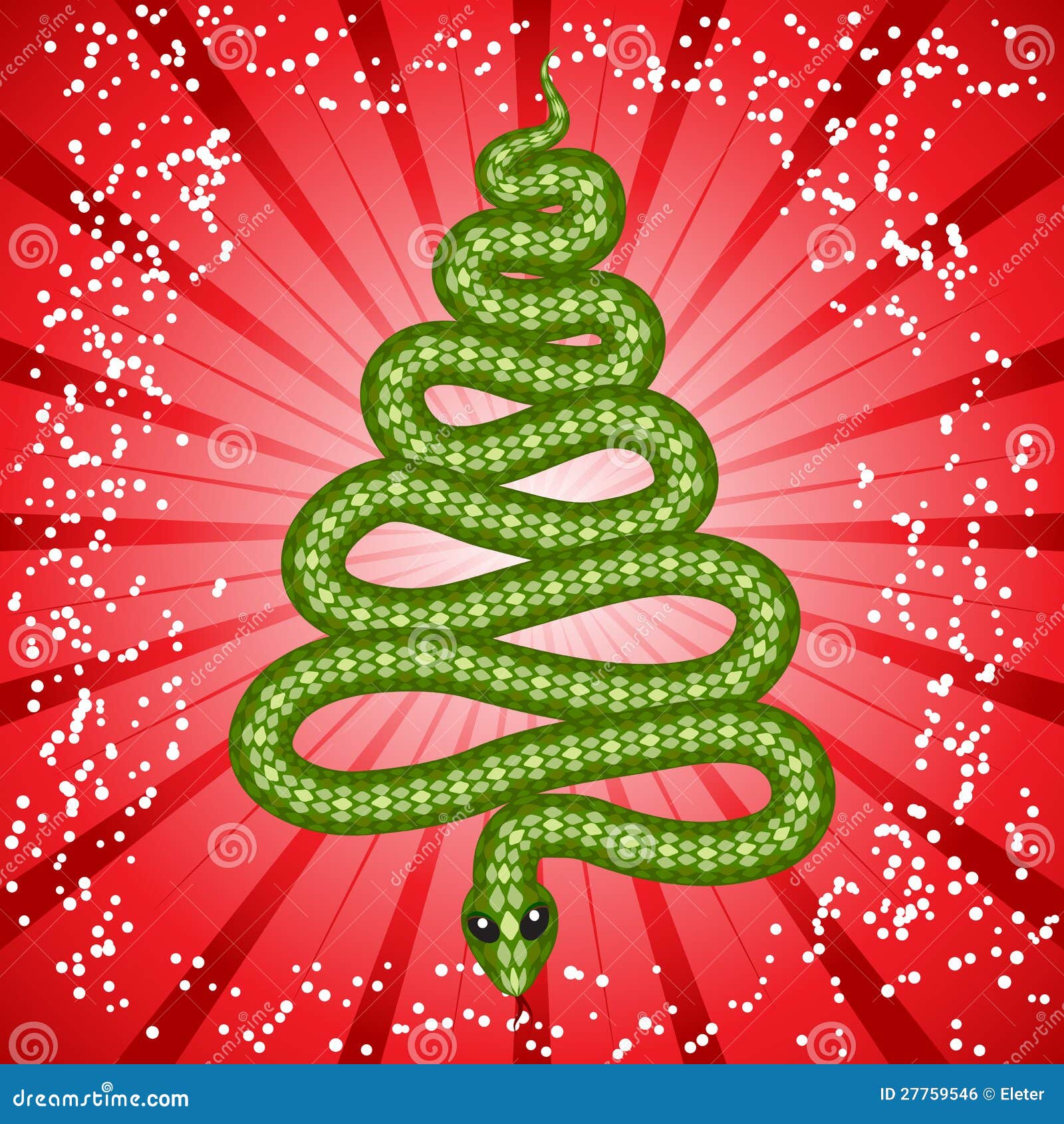 Leuke Slang (symbool Van Het Jaar Van 2013) Vector Illustratie ...