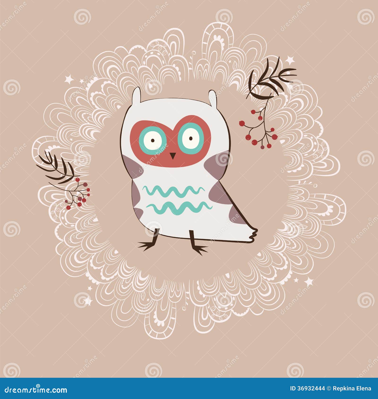 Leuke witte uil vector illustratie. Illustration of vogel - 36932444